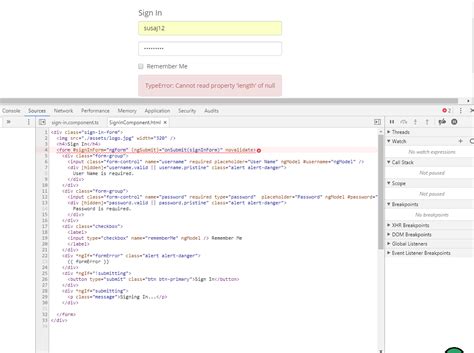 angular 4 typeerror cannot read property length