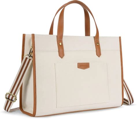 Missnine Laptop Handbag Womens Canvas Laptop Bag 15 6 Inch Shoulder