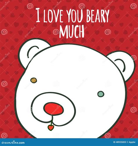 Love You Beary Much Hand Drawing Greeting Card Stock Illustrations 12