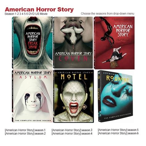 American Horror Story Seasons 1 2 3 4 5 6 Dvd Tv Series Each Box Set