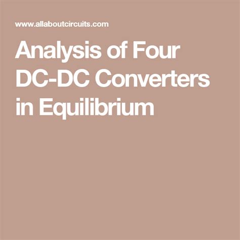 analysis of four dc dc converters in equilibrium