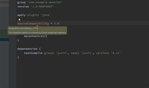 removing warning messages on intellij idea while building