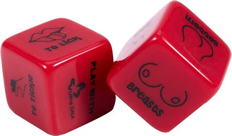 Gkhowiu 2 Teile Para 18 Mm Würfel Set Rot Acryl Party Sex Glücksspiel