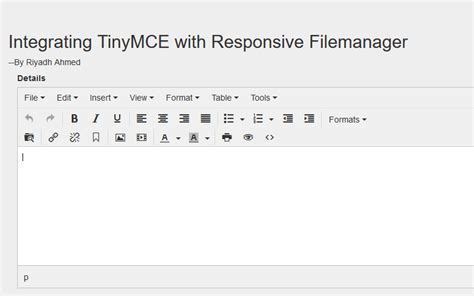 integrate tinymce with responsive filemanager