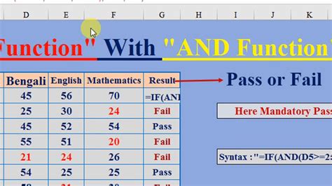 ms excel and and and if logical function youtube