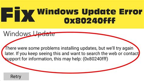 How To Fix Windows Update Error Code 0x80240fff In Windows 10 Youtube