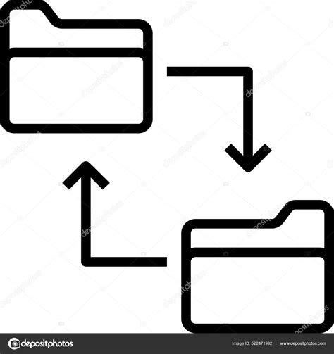 File Sharing Folder Icon Outline Style Stock Vector By ©iconfinder
