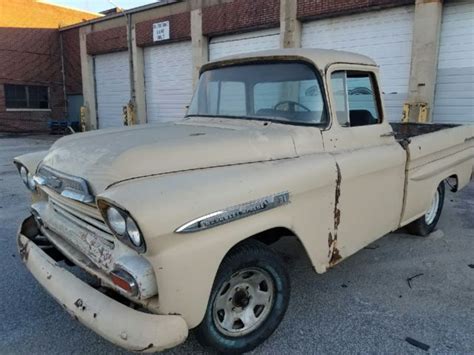 1959 Chevy Apache Fleetside Short Bed Big Back Window Classic
