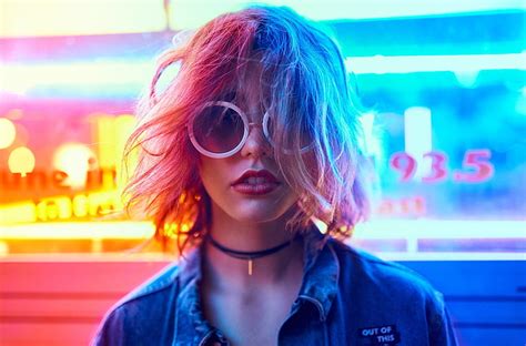 Hd Wallpaper Women Model Blonde Closed Eyes Women With Glasses