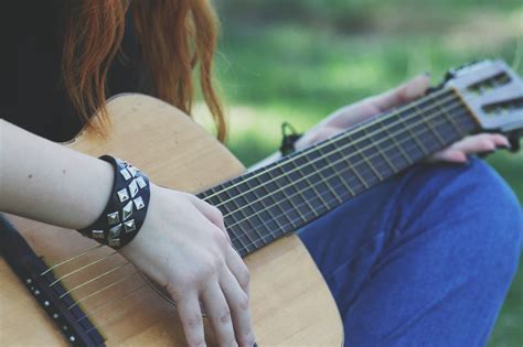 Free Images Hand Acoustic Guitar Blue Musical Instrument