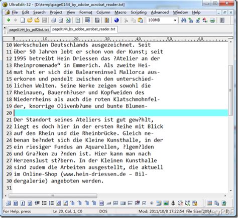 convert pdf file to text file in reading order verypdf
