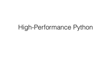 high performance python