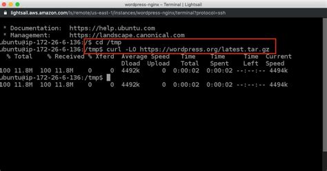 how to install wordpress with nginx on aws lightsail