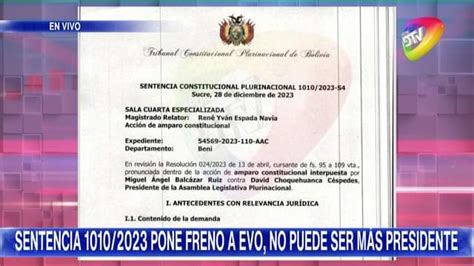 Evo No Podrá Ser Candidato Presidencial Tcp Emitió Sentencia