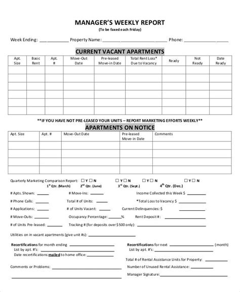 10 Weekly Report Templates Word Excel Pdf Templates