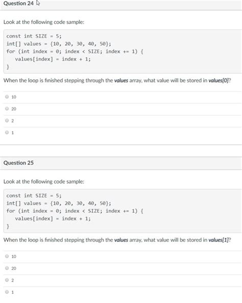 solved question 22 given the following code fragment what