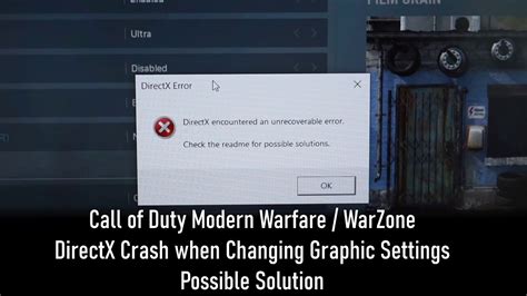 call of duty warzone crash directx encountered an unrecoverable error