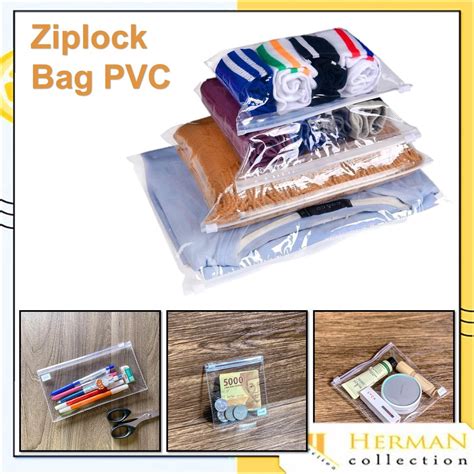 Jual Hc Ziplock Bag Pvc Transparan Bening Travel Pouch Serbaguna Polos