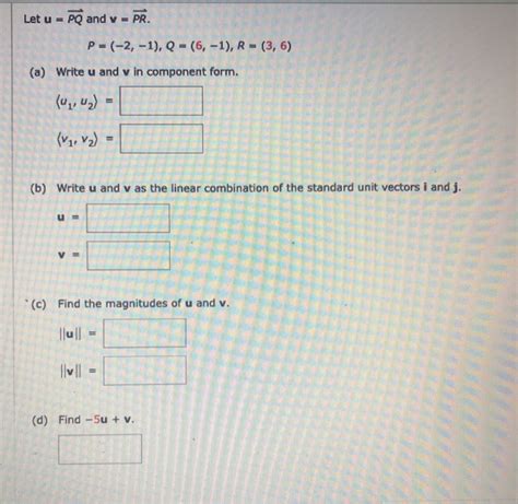 Solved Let U Pq And V Pr P 2 1 Q 6 1 R 3