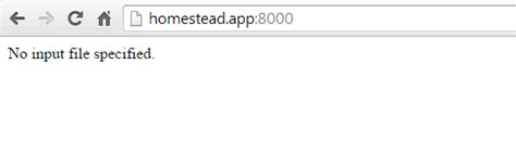 php no input file specified in url on laravel homestead app stack