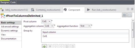 row to column conversion in talend stack overflow