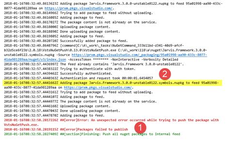 vsts package packages failed to publish codewrecks