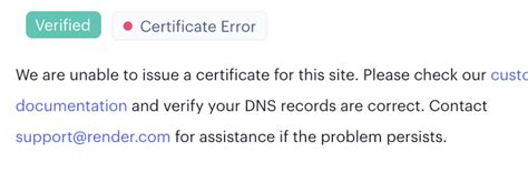 creating domain certificate error with cloudflare error 1000 render