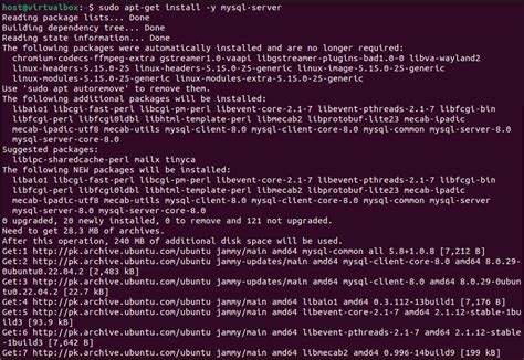 how to install mysql 8 0 and create a database on an ubuntu 22 04 linux
