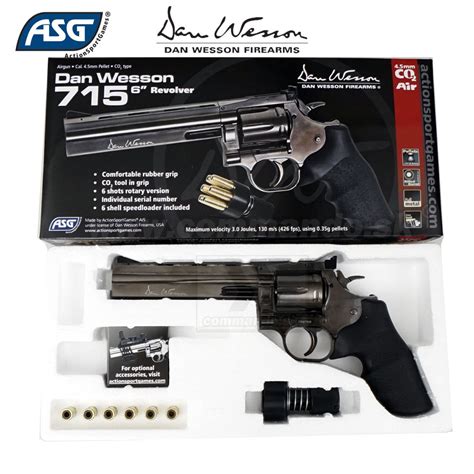 Airgun Revolver Dan Wesson 715 6 Steel Grey Co2 4 5mm Commando Sk