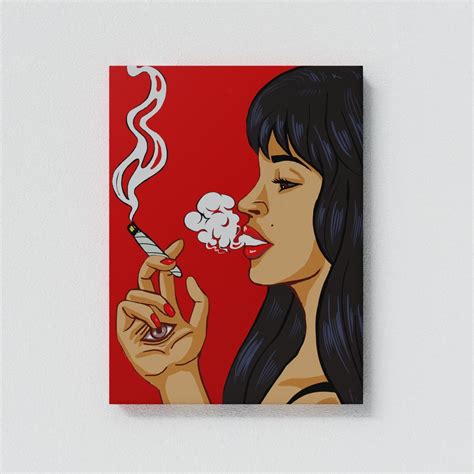 Girl Smoking Weed Drawing
