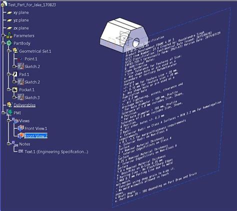 importing catia files with option to pull text information into