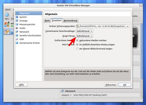 virtualbox 4 2 mit gruppen und draganddrop von dateien