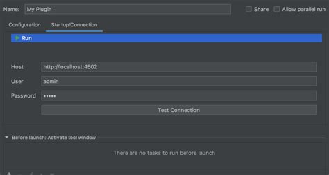 how to remove startup configuration tab from intellij plugin extending
