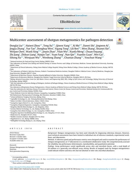 Pdf Multicenter Assessment Of Shotgun Metagenomics For Pathogen Detection