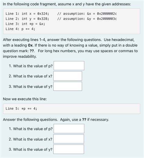 solved in the following code fragment assume x and y have