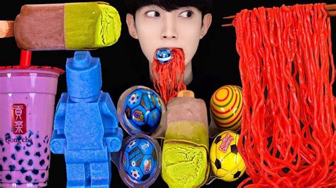 Asmr Rainbow Ice Cream Jelly Gummy Party 다양한 무지개 디저트 젤리 먹방 Desserts