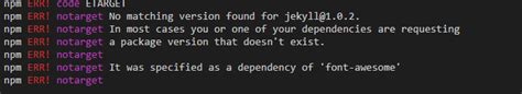 npm install 报错没有匹配版本：no matching version found for csdn博客