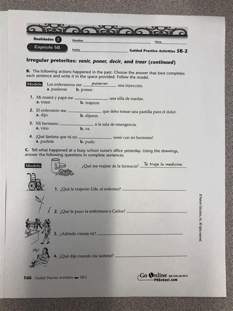 realidades 3 guided practice workbook answers
