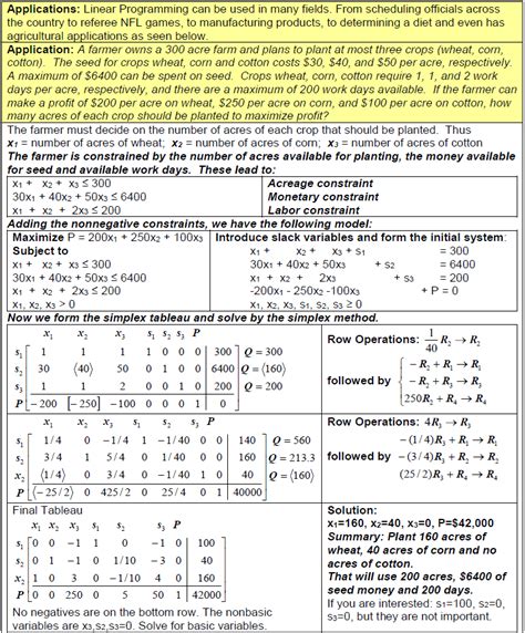 simplex method sample operation research
