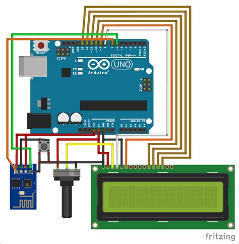 interfacing circuit diagram for arduino with esp8266 in