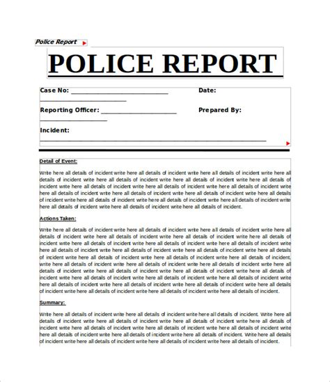 11 Sample Crime Reports – Pdf Word Sample Templates