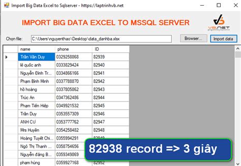 [c ] hướng dẫn import excel big data vào database sqlserver