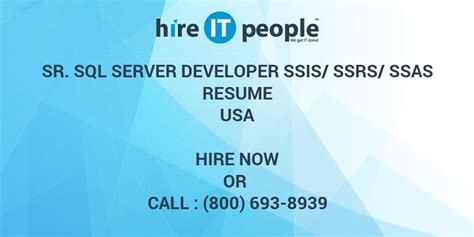 sr sql server developer ssis ssrs ssas resume hire it people we