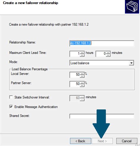 how to configure dhcp high availability in load balancing mode on
