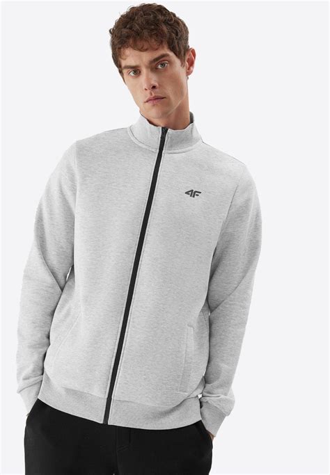 4f Sweater Met Rits Cold Light Grey Melange Lichtgrijs Zalando Nl