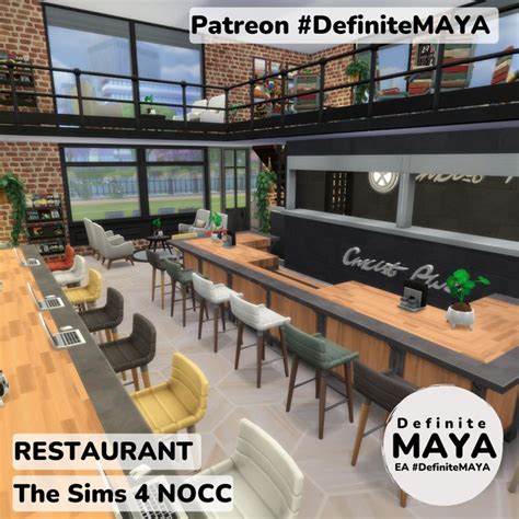 The Sims 4 Ts4 Nocc Idea From Funky Barandrestaurant 20x20 Lot In 2024
