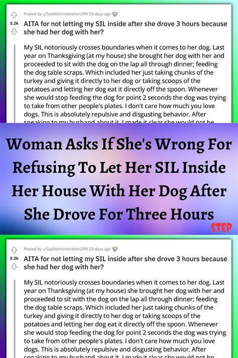 Woman Asks If Shes Wrong For Refusing To Let Her Sil Inside Her House