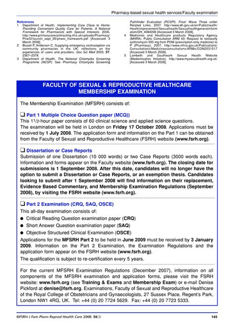 Faculty Of Sexual … Reproductive Healthcare Membership Examination