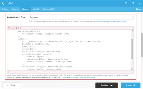 how to connect shortpoint to secure web services xml based