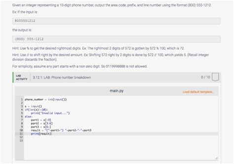 solved given an integer representing a 10 digit phone nu